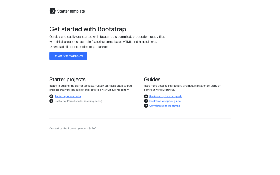 Examples · Bootstrap v5.0 | Bootstrap官方文档中国镜像